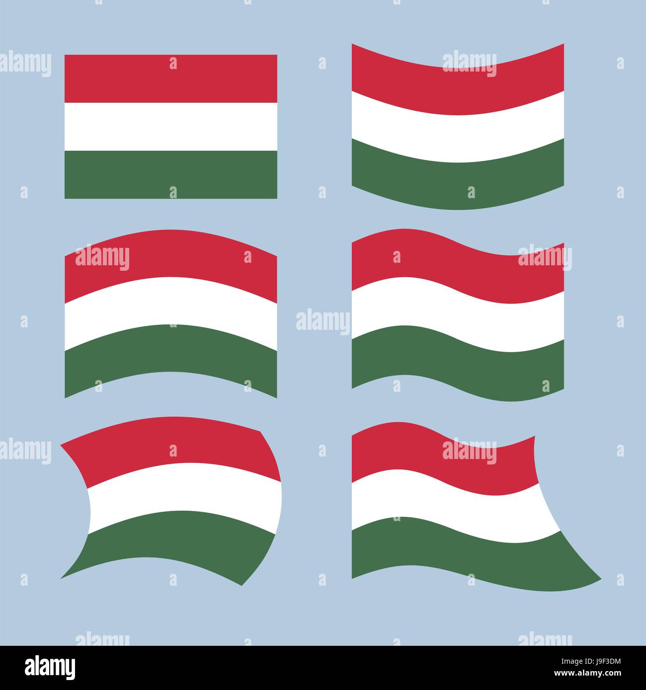 Hungary flag. Set of flags of Hungarian Republic in various forms ...