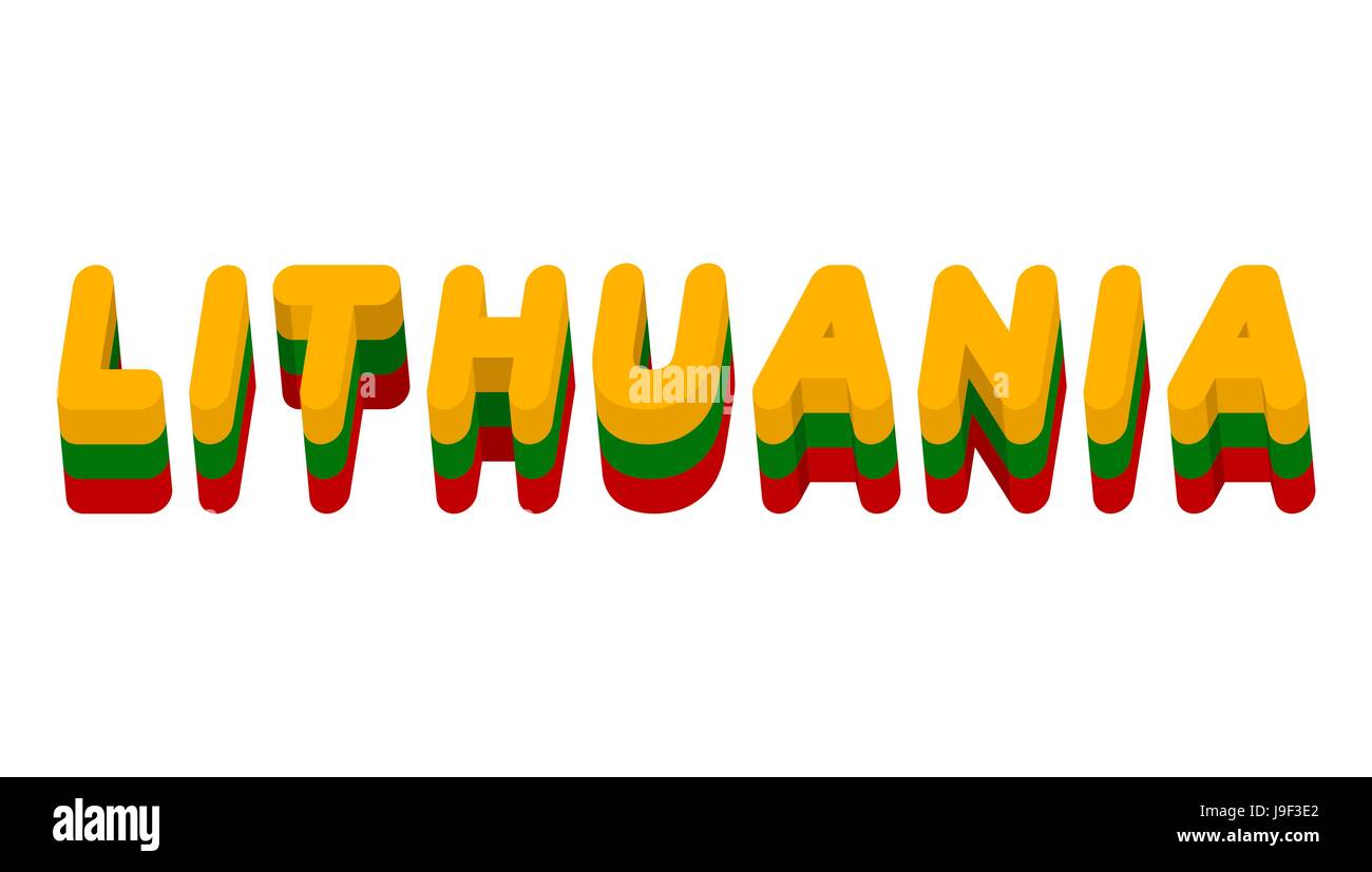 Lithuania typography. Text of Lithuanian flag. emblem of European ...