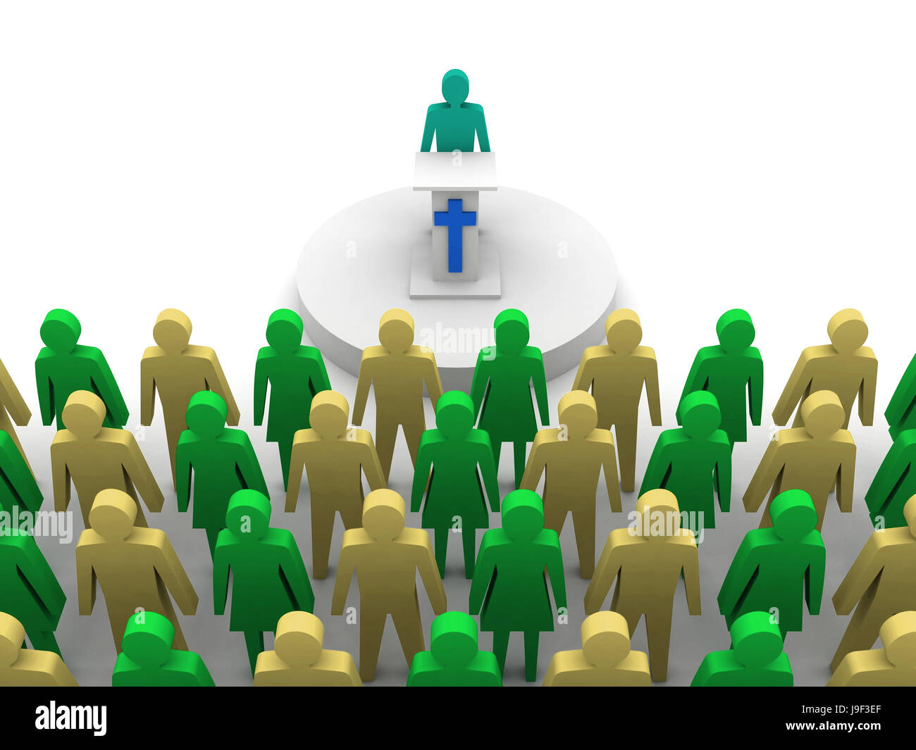 Pastor Preaching To Crowd