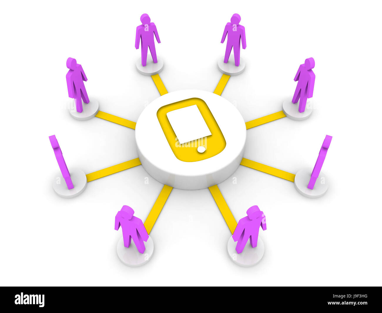 New communication technology connect people. Concept 3D illustration ...