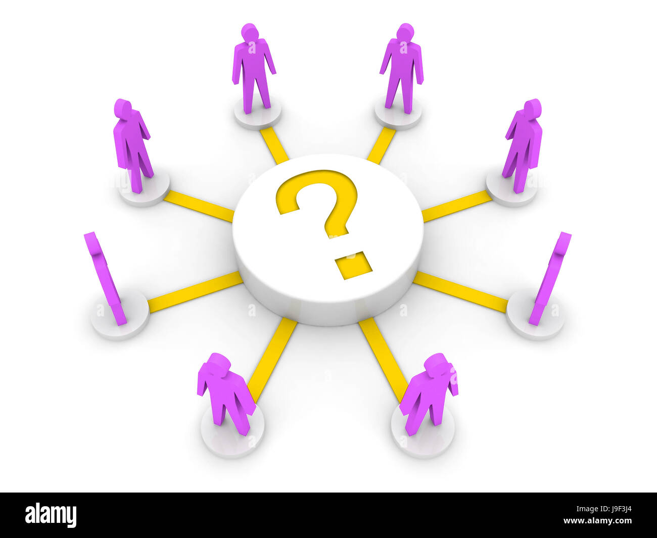 Global question. Teamwork. Concept 3D illustration Stock Photo - Alamy