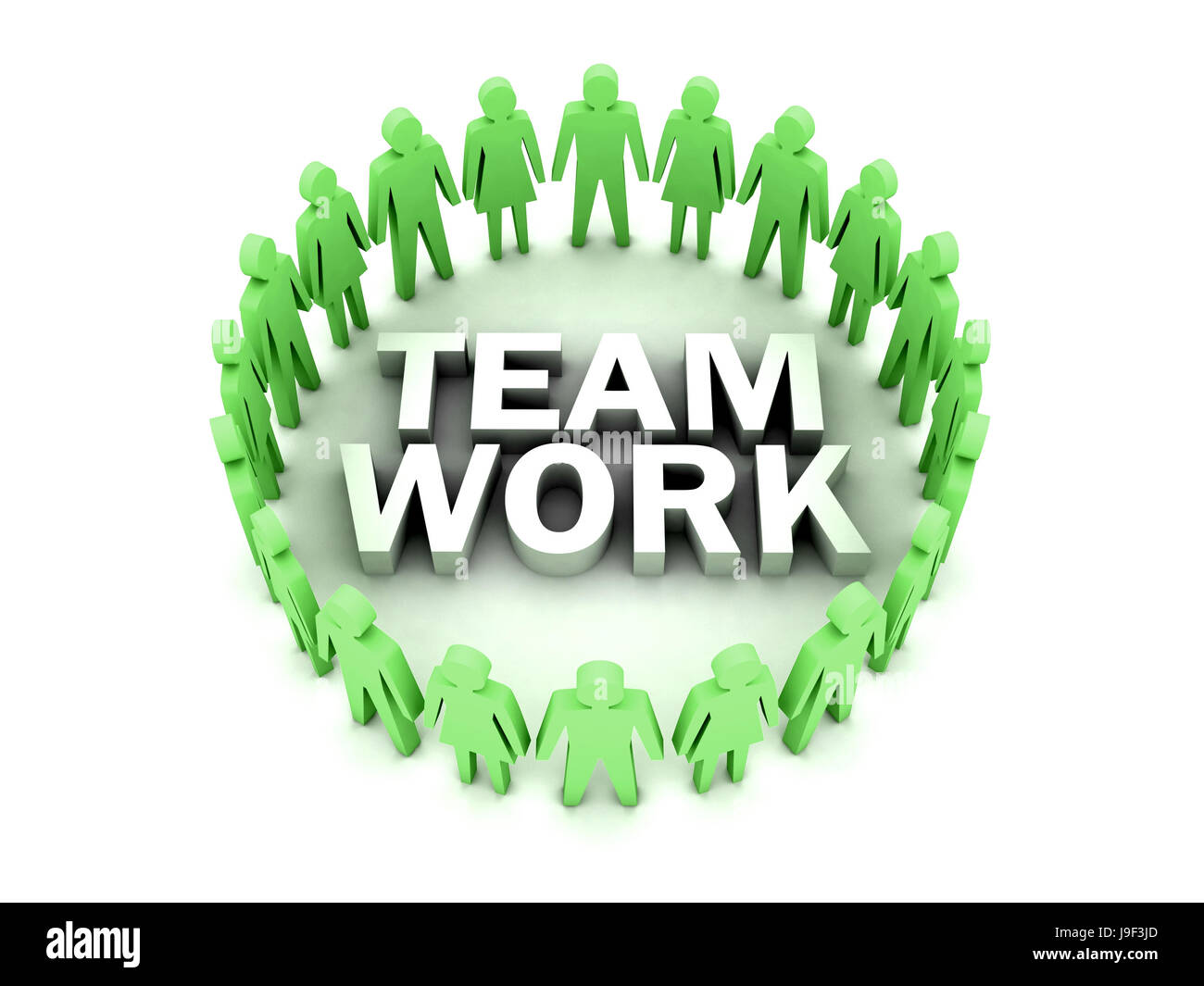 3d human men connection team teamwork circle green hi-res stock ...