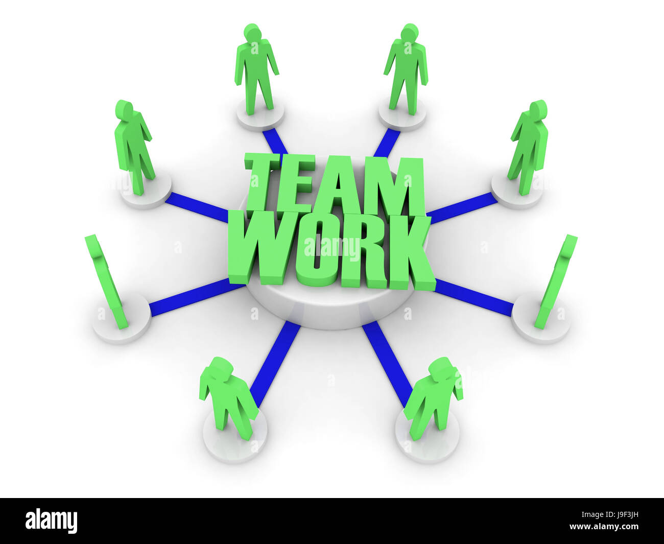 Teamwork. Working towards a common target. Concept 3D illustration ...