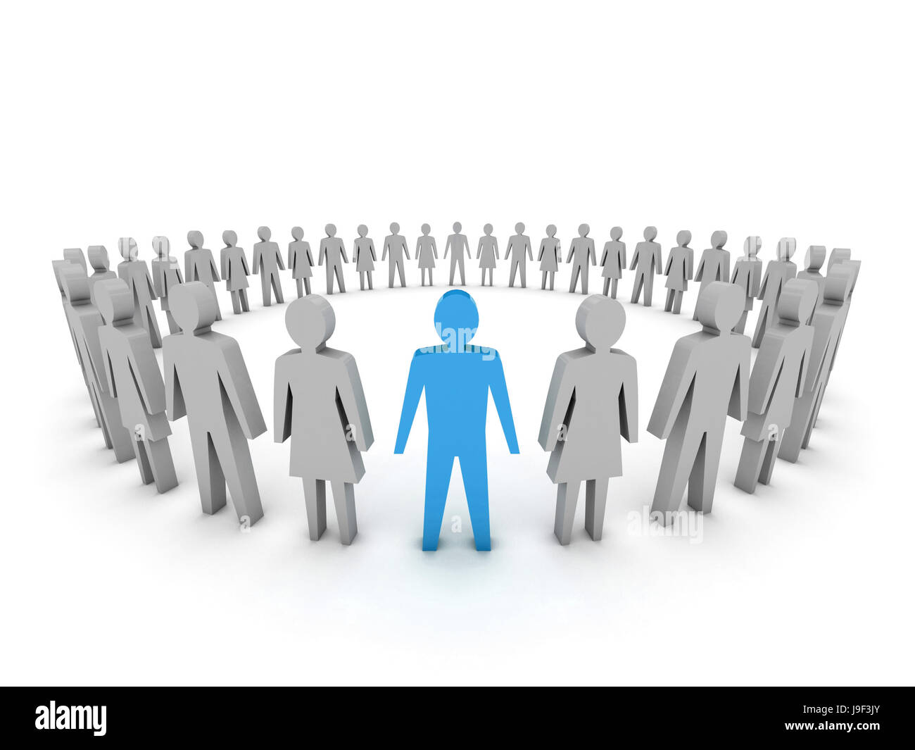 Unique. Group of People. Concept 3D illustration Stock Photo - Alamy