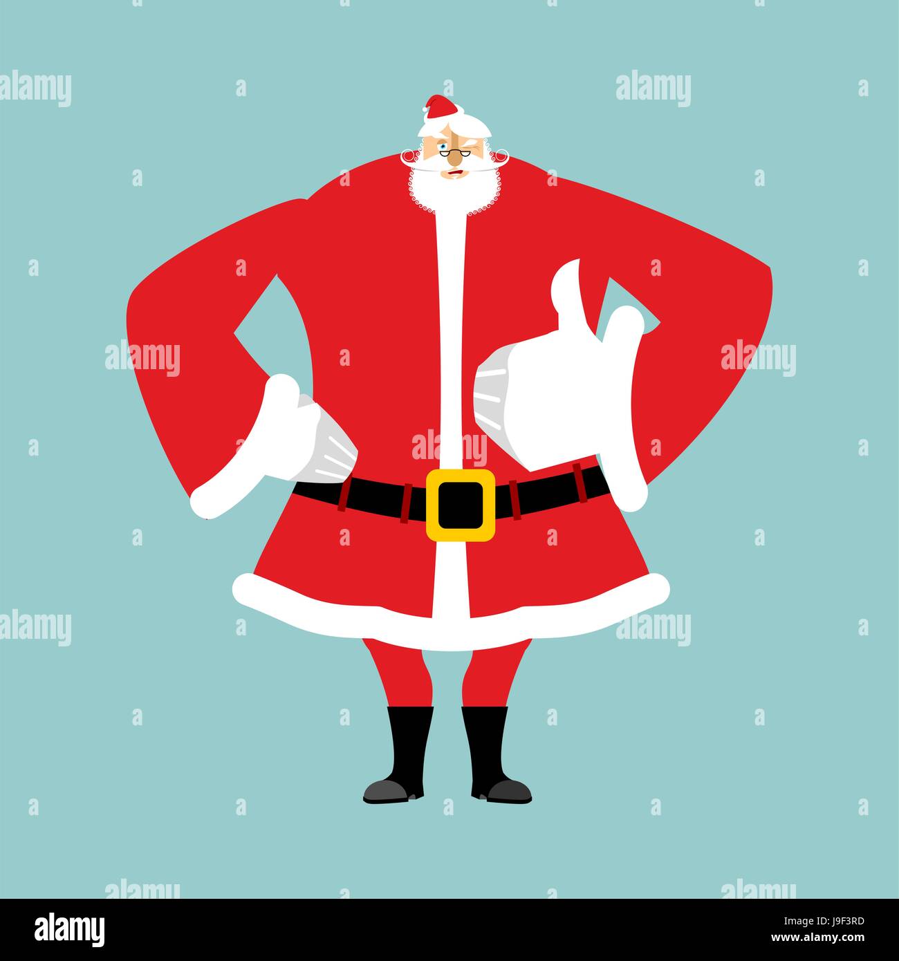 Santa Claus thumbs up. Gesture of hand is all right. Success of ...