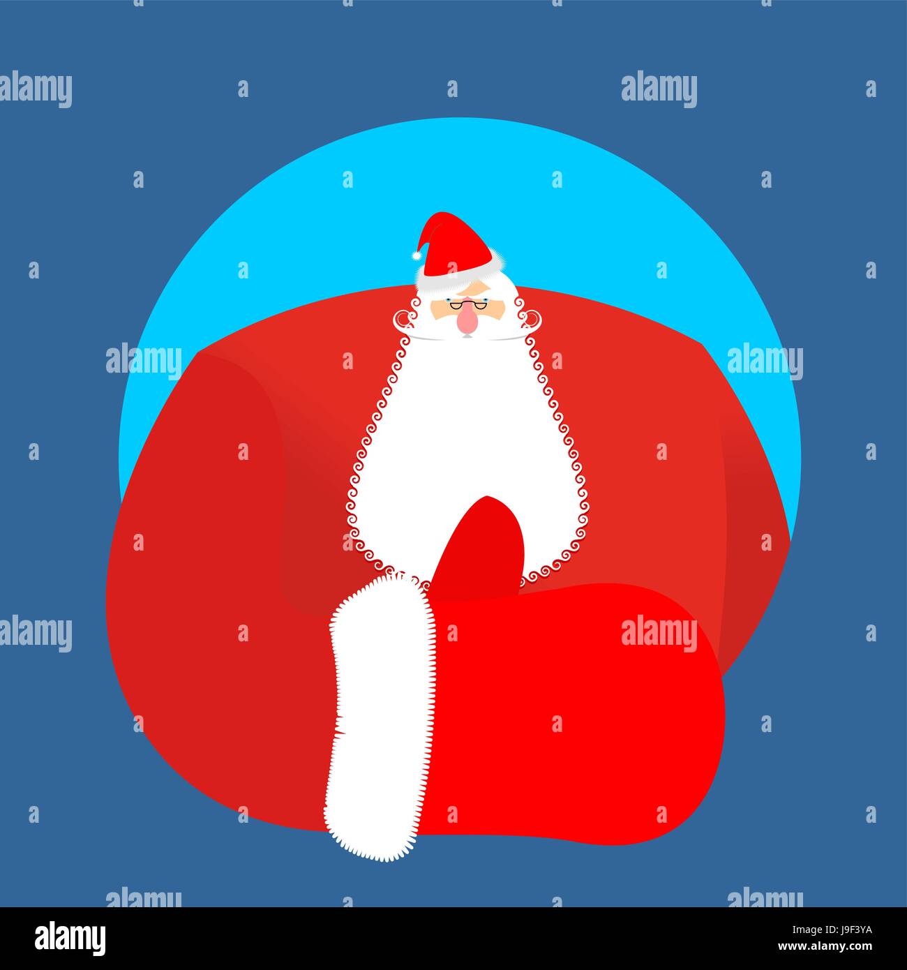 Santa Claus thumbs up. Gesture of hand is all right. Success of ...
