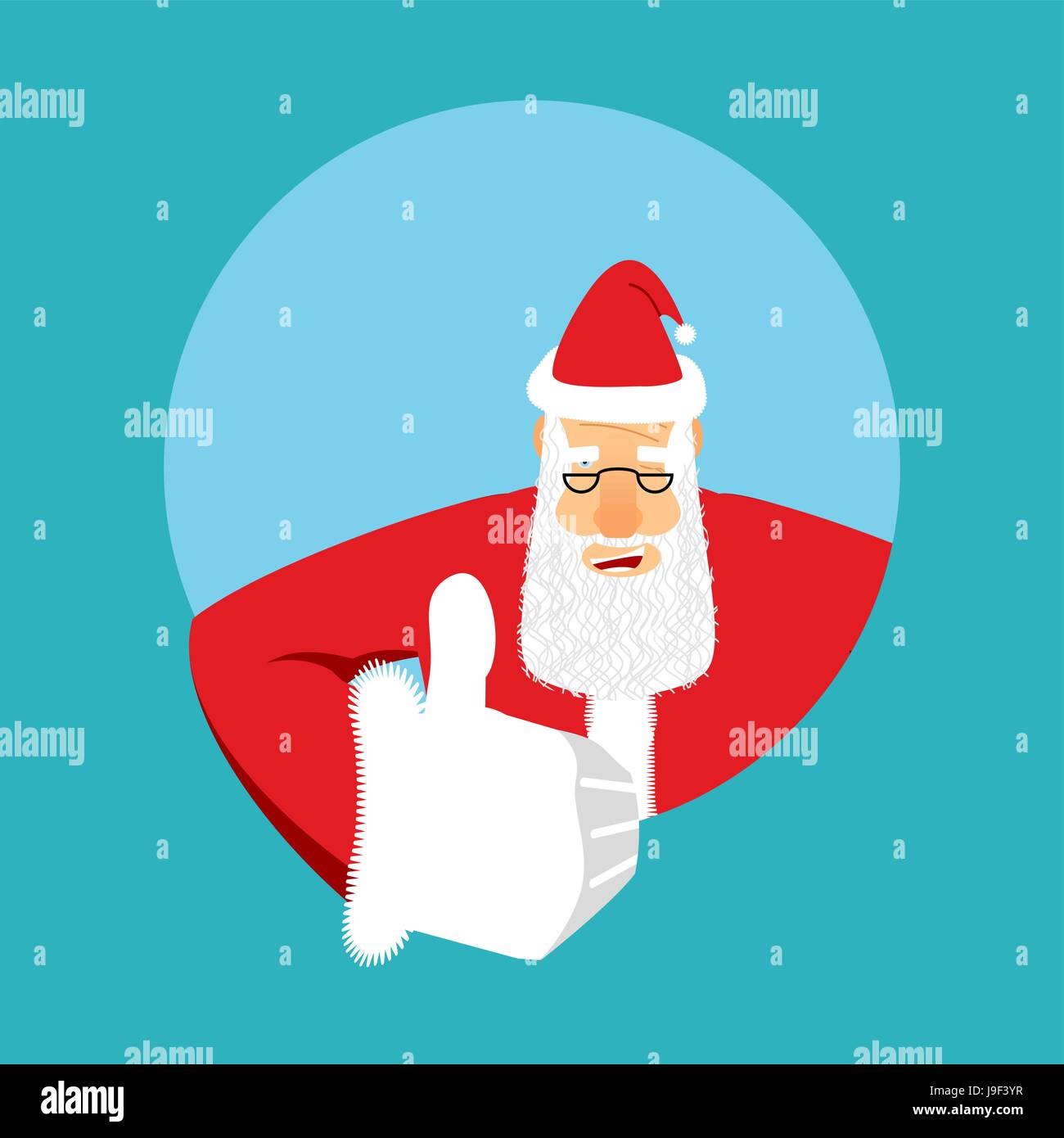 Santa Claus thumbs up. Gesture of hand is all right. Success of ...
