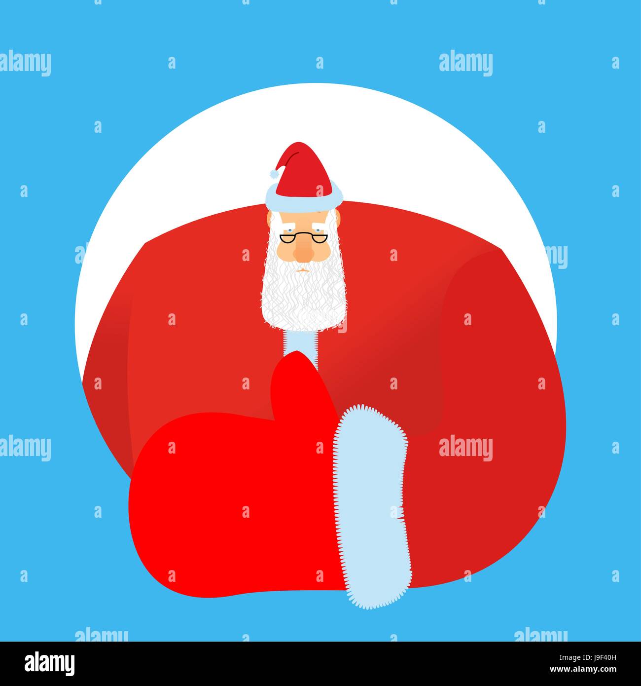 Santa Claus thumbs up. Gesture of hand is all right. Success of ...