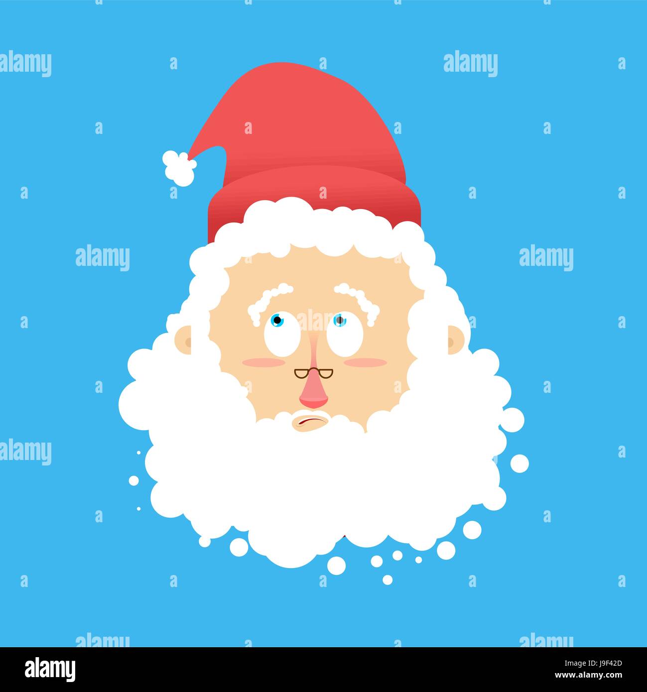 Santa surprised Emoj. Christmas amazementi emotion avatars. Santa Claus ...