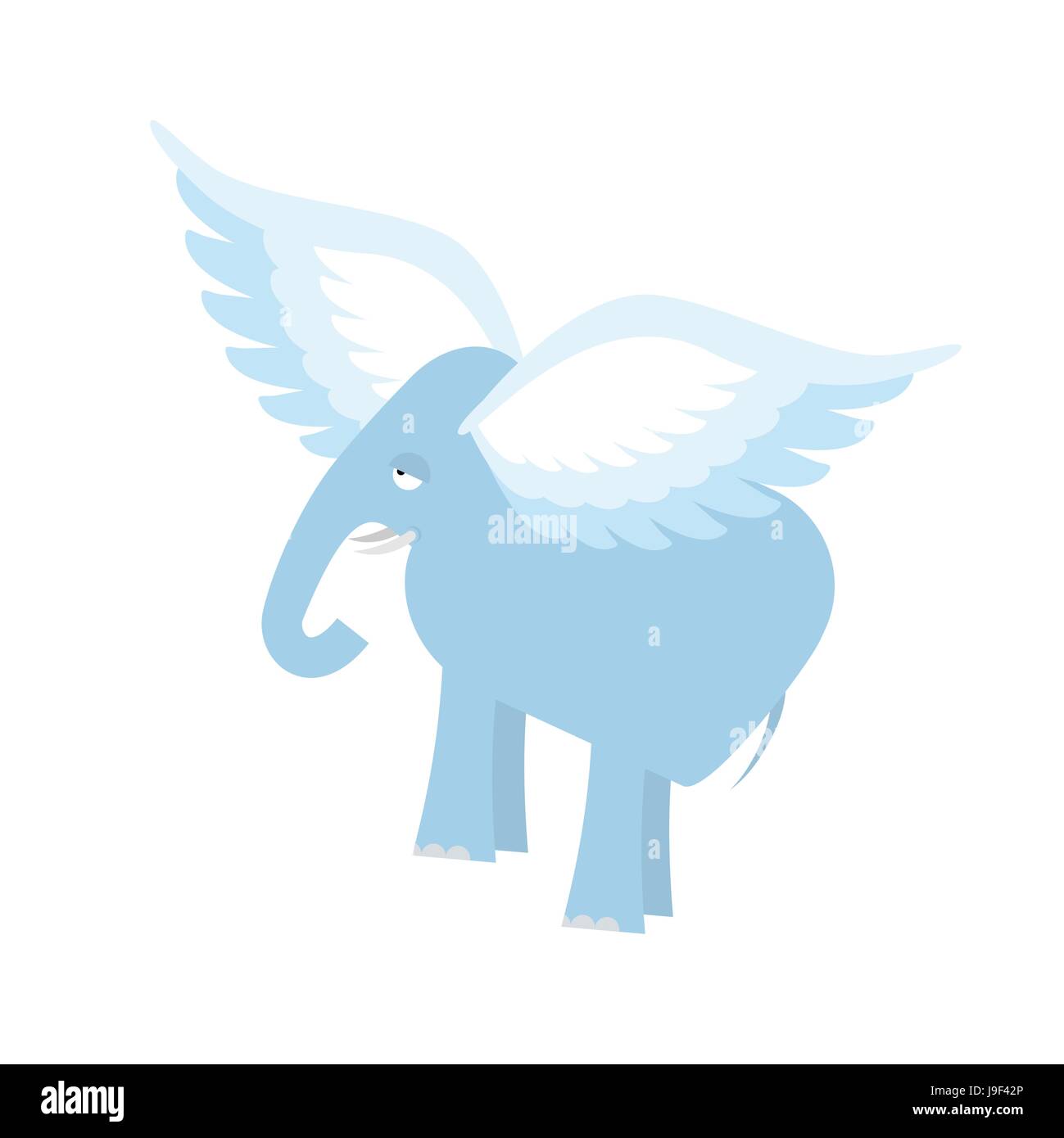 Flying Elephant. Fantastic animal. Elephant with wings isolated Stock ...