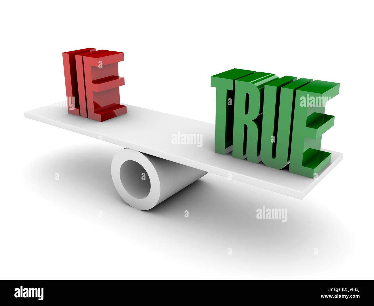 Lie and True opposition. Concept 3D illustration Stock Photo - Alamy