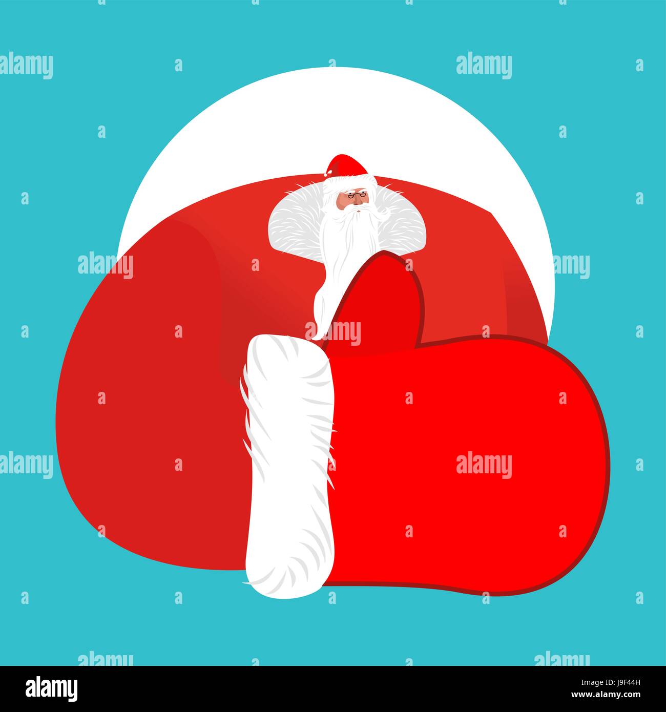 Santa Claus thumbs up. Gesture of hand is all right. Success of ...