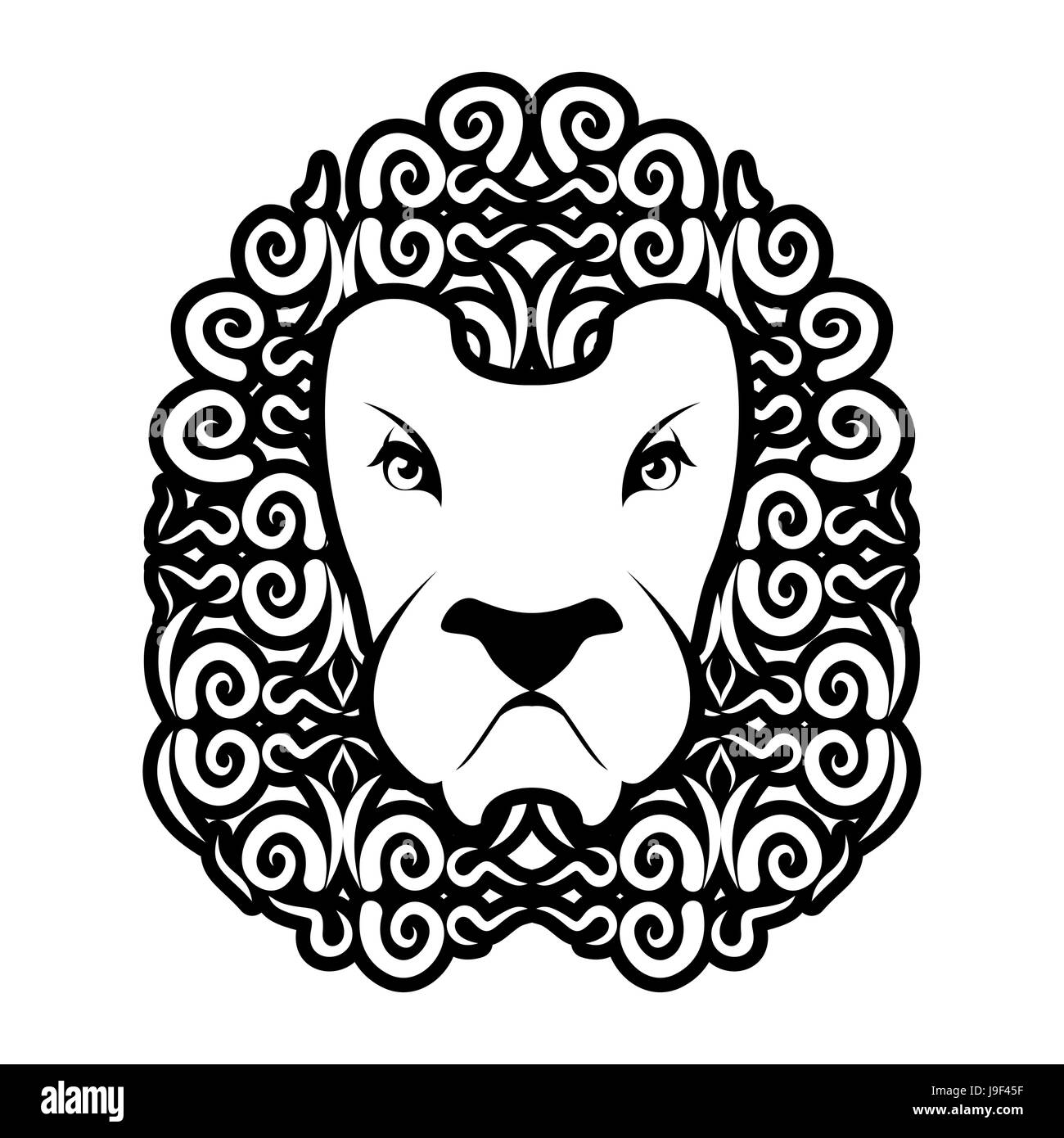 White Lion Animal Tattoo