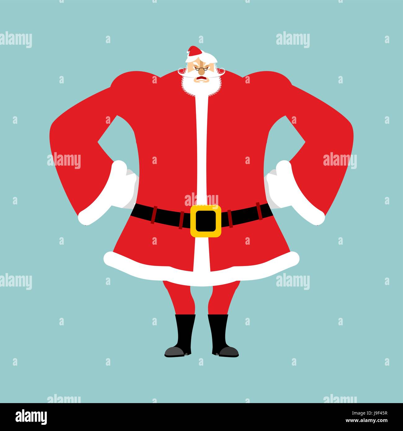 Santa angry. Aggressive Santa Claus. Christmas Grandfather with beard ...