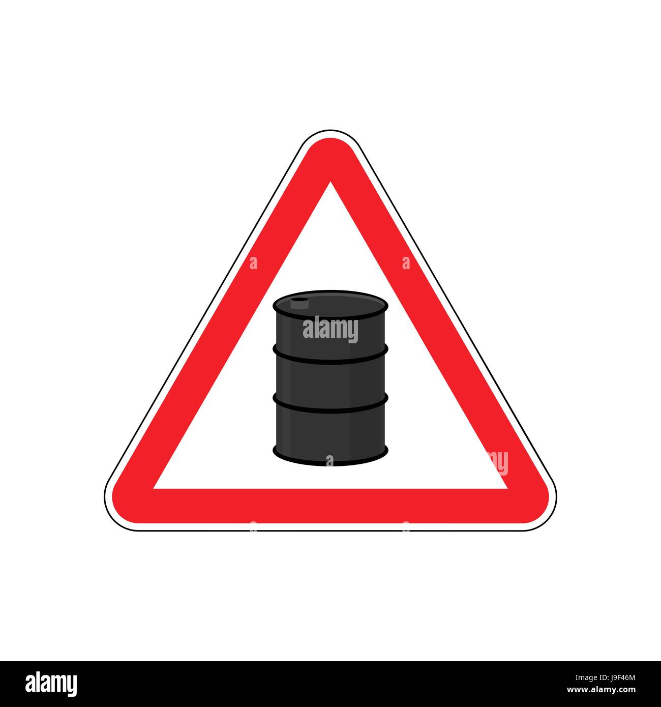 Oil Attention sign. Symbol warning of dangerous petrol barrel. Danger ...