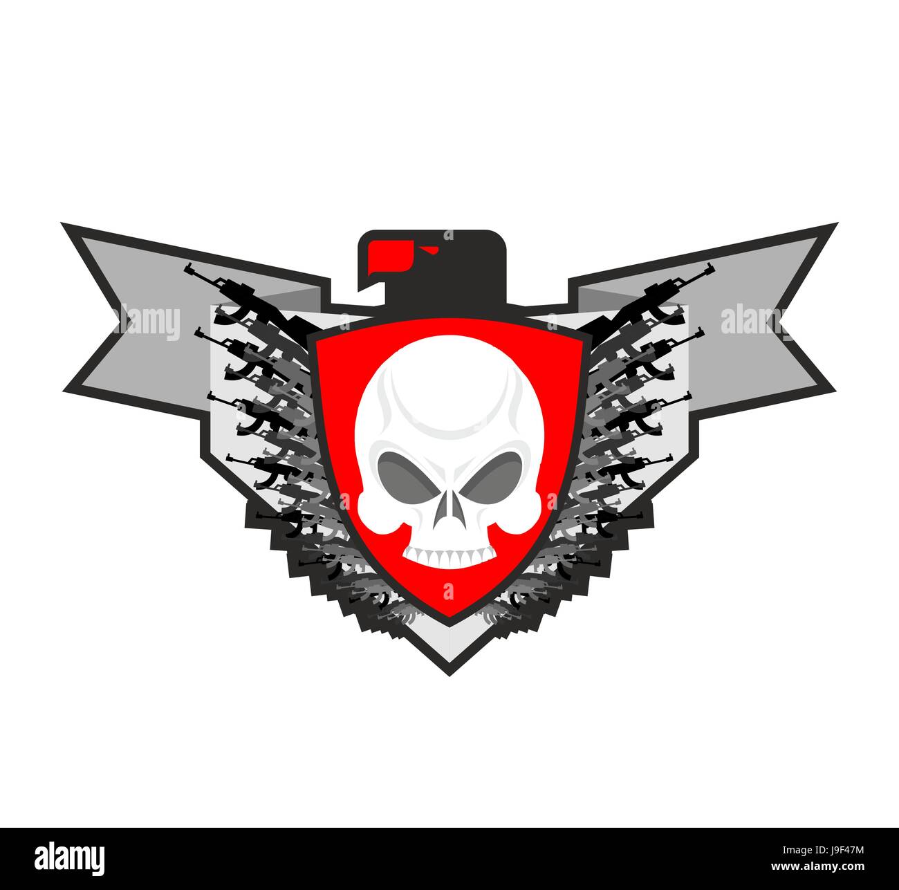 Military emblem. Army logo. Soldiers badge. Skull in beret. Wings and ...