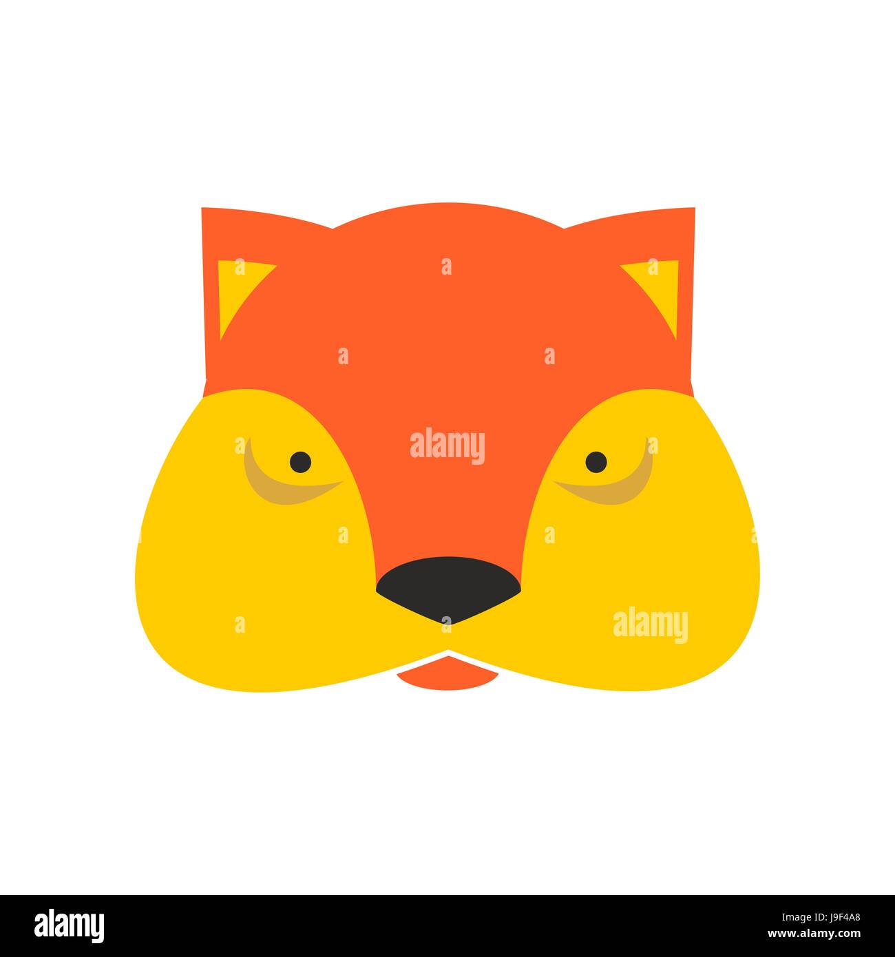 Fox face. Cute she-fox head. element for kids design Stock Vector Image ...