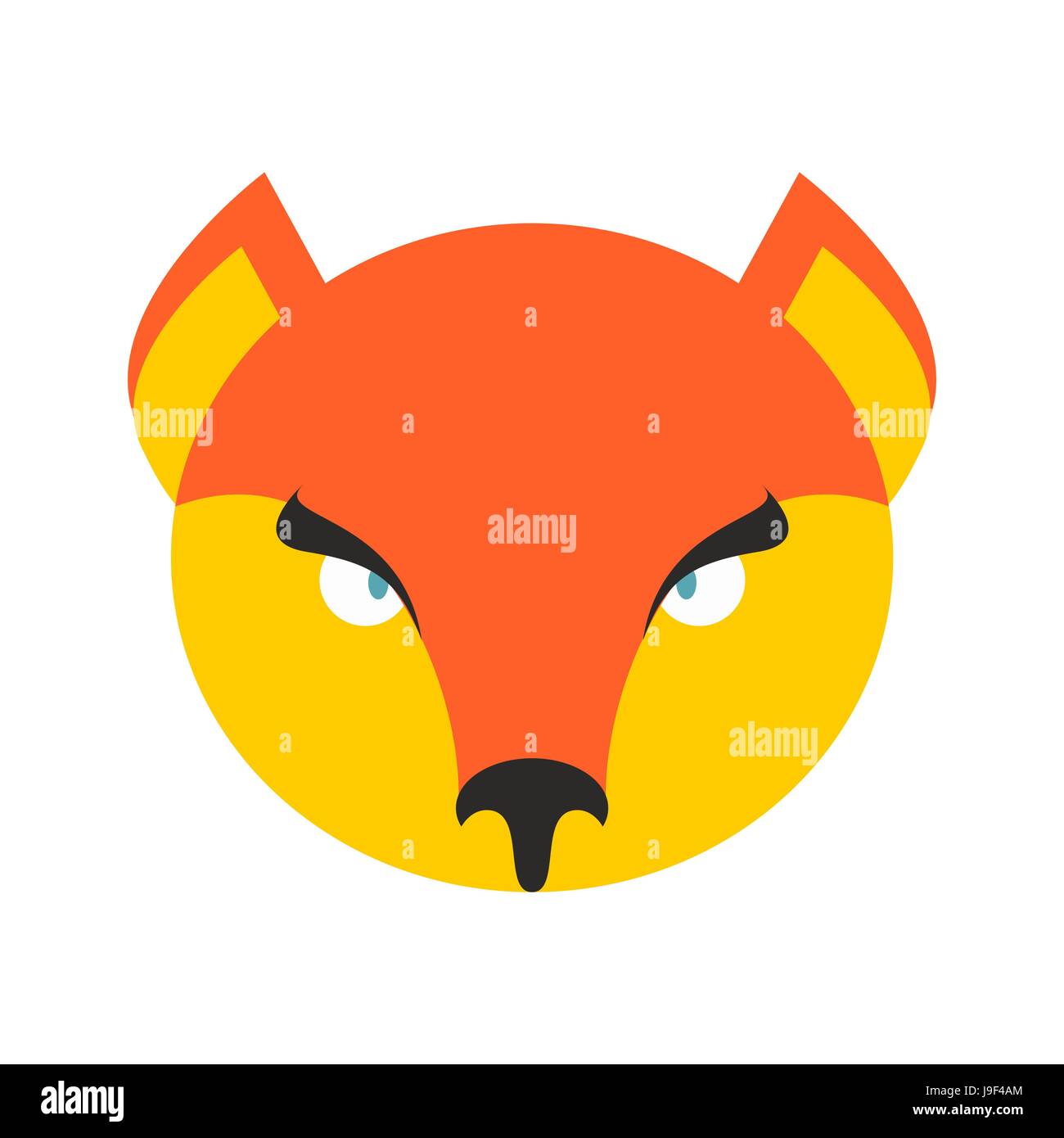 Fox face. Cute she-fox head. element for kids design Stock Vector Image ...