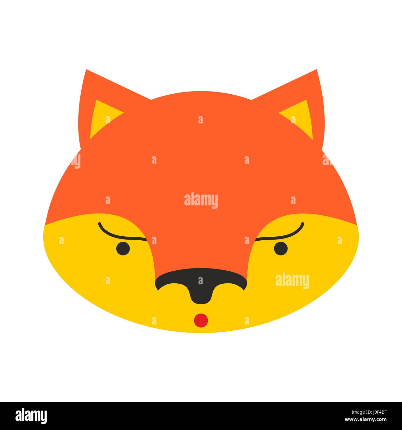 Fox face. Cute she-fox head. element for kids design Stock Vector Image ...