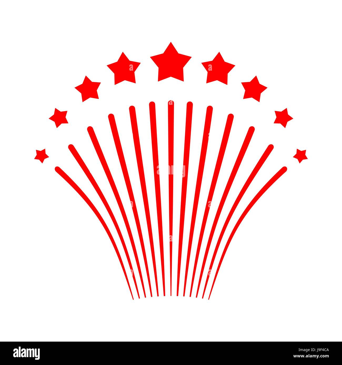 Salute isolated. Fireworks red. symbol of victory. Festive sign Stock ...