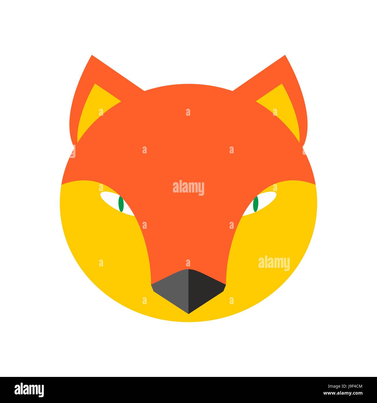 Fox face. Cute she-fox head. element for kids design Stock Vector Image ...
