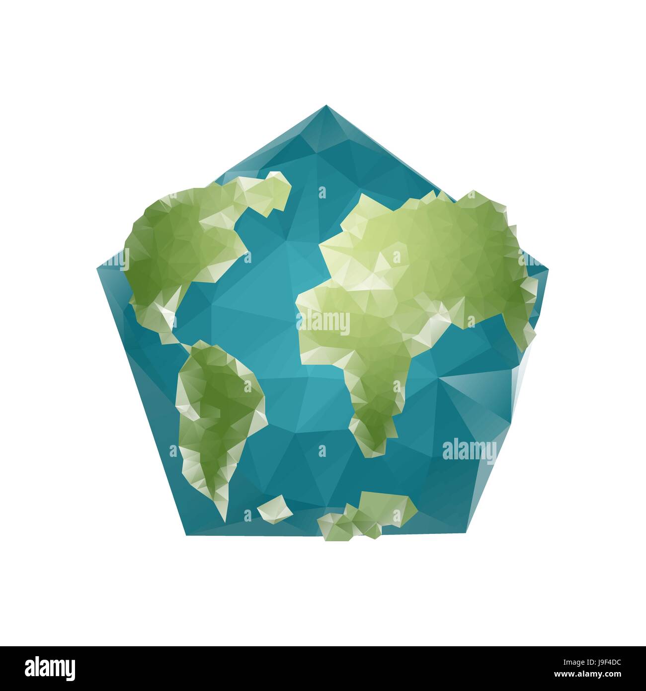 Earth Polygon. Planet geometric figure pentagon. Abstract universe ...