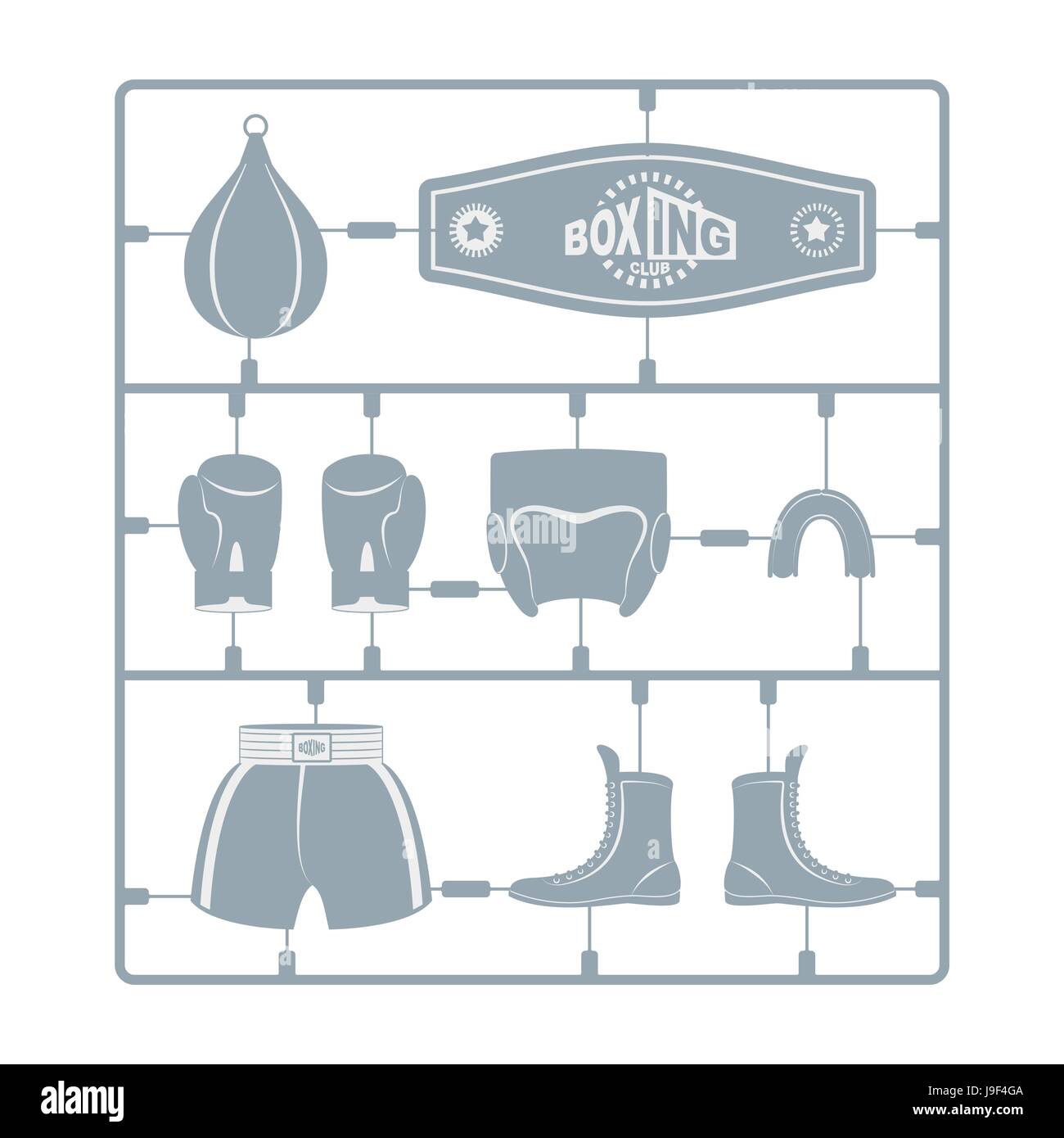 Boxing set Plastic Model kit. Collection champion. Gloves and ...