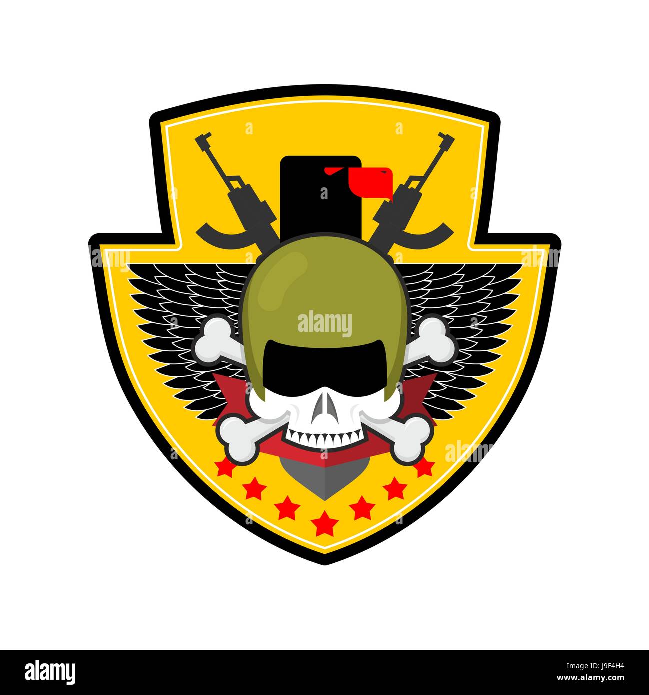 Military emblem. Army logo. Soldiers badge. Skull in beret. Wings and ...