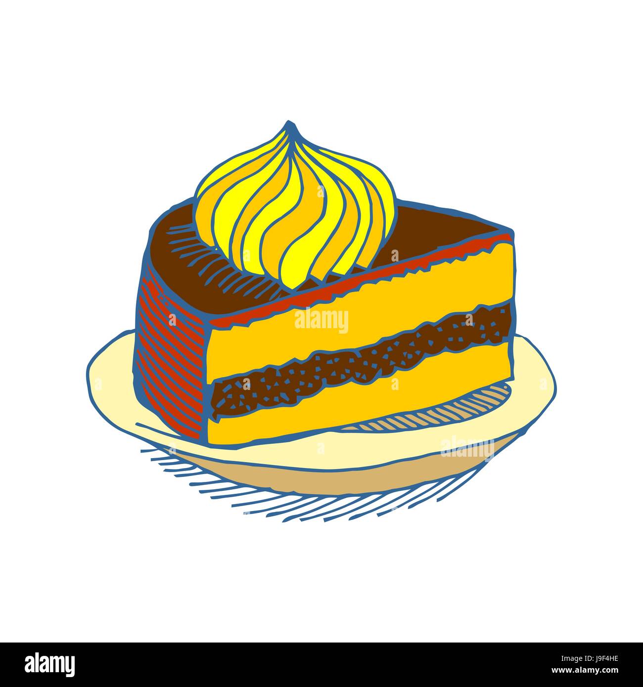 Birthday Cake Slice Drawing