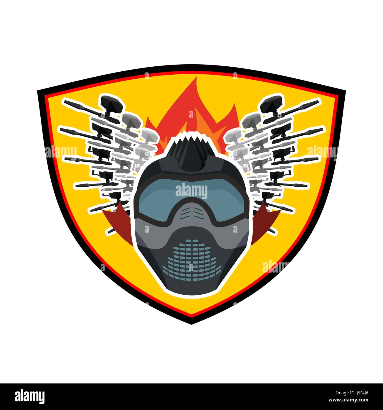 Paintball logo. Military emblem. Army sign. Helmet and weapons. Awesome ...