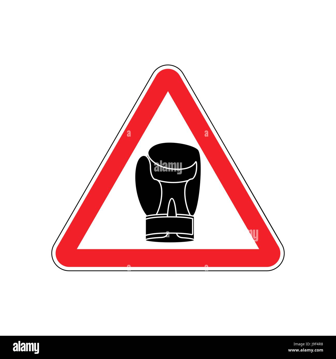 Warning sign boxung. Symbol Hazard attention of dangerous boxer. Danger ...