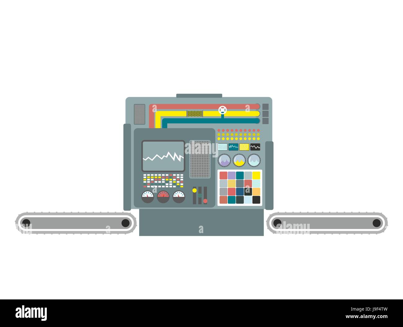 Industrial machine. Construction equipment factory. Panel production ...