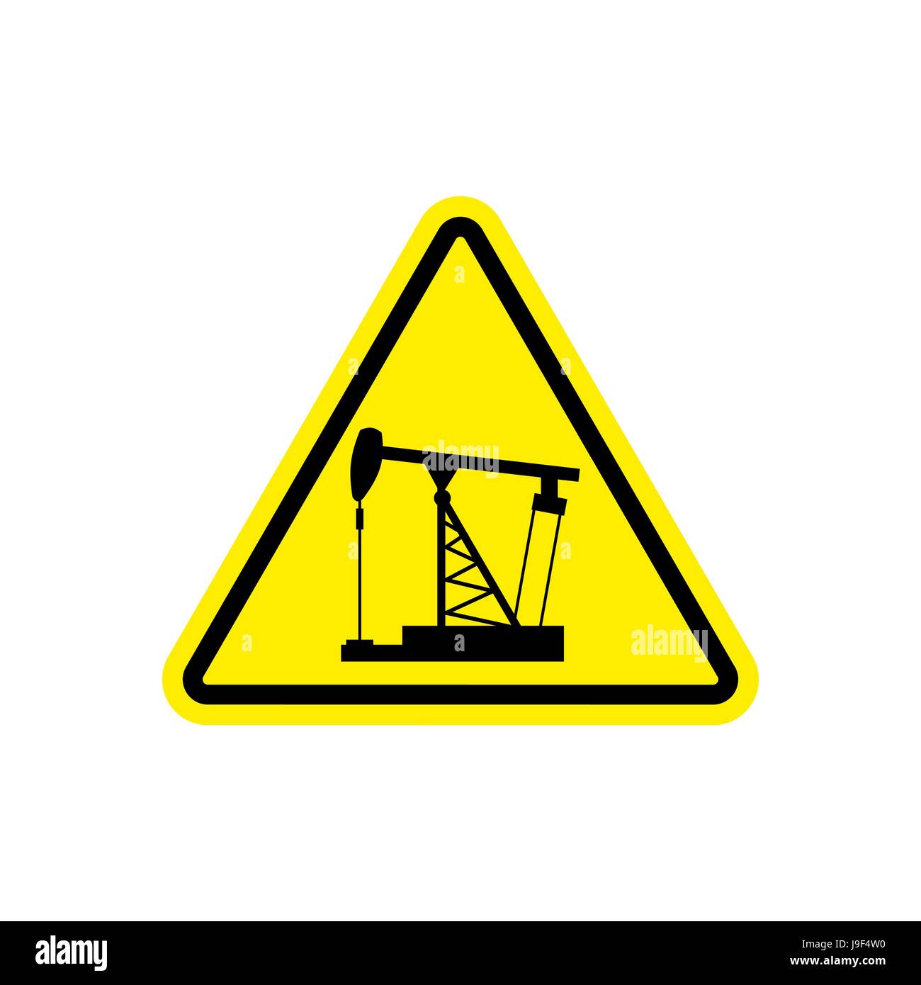 oil derrick Attention sign. Sign warning of dangerous petrol pump ...