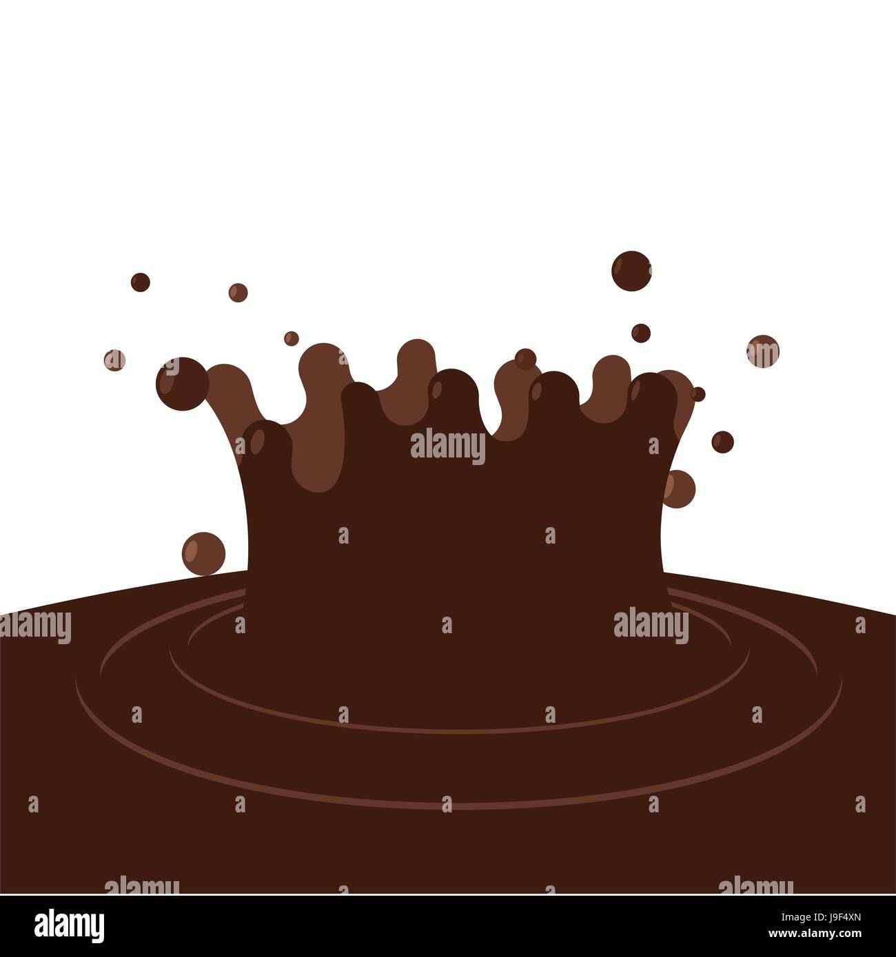 Splash chocolate. Brown sweet drops on white background Stock Vector ...