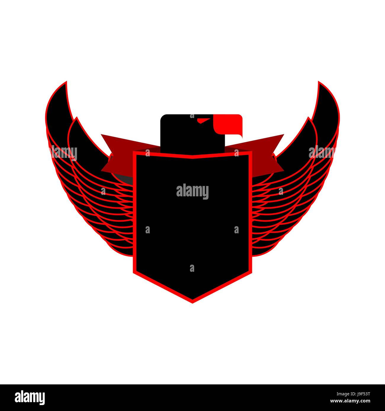 Eagle and shield heraldic emblem. Black Falcon with wings logo Stock ...