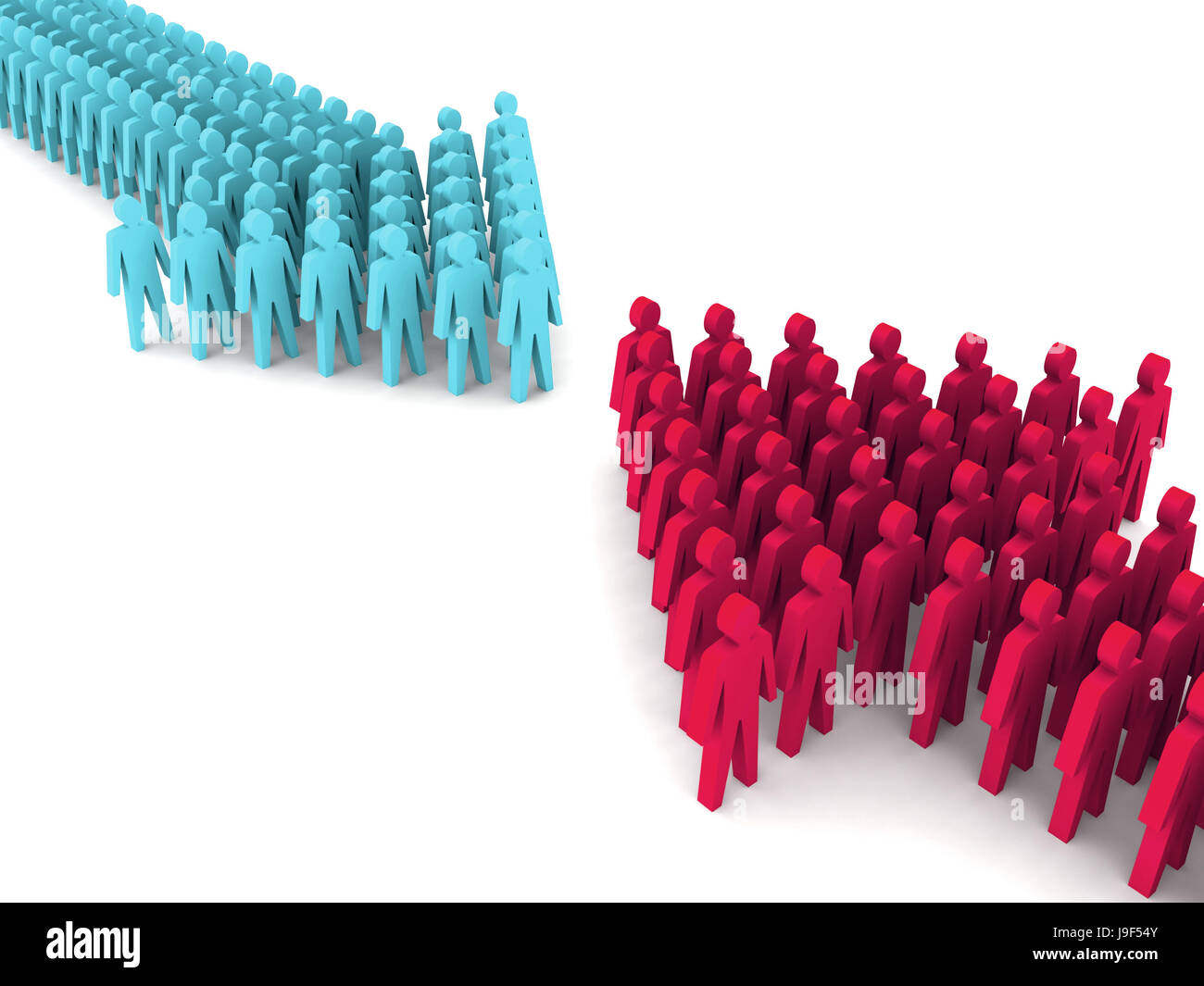 Two different working groups. Concept 3D illustration Stock Photo - Alamy