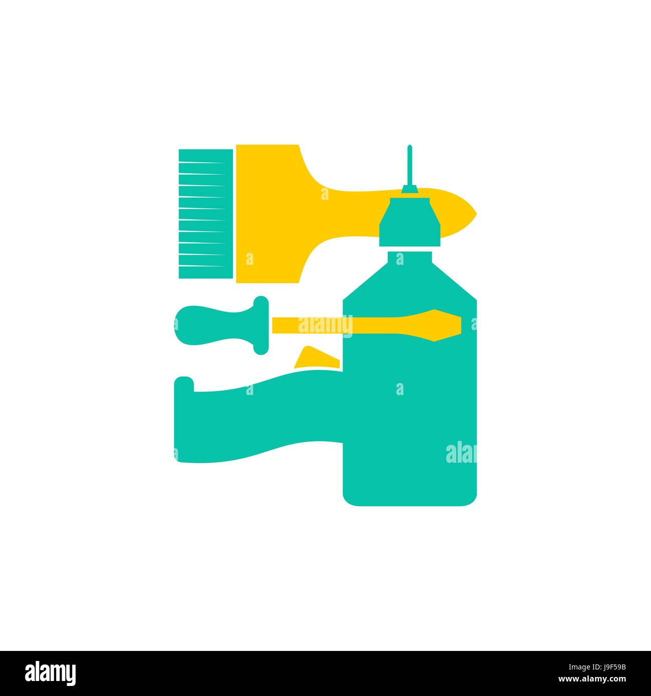 Repair logo. Repairs Tool emblem. Instrument sign. Industrial locksmith ...