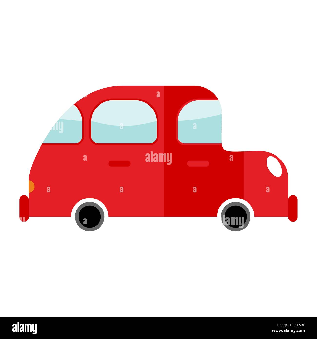 Car red isolated. Transport on white background. Auto in cartoon style ...