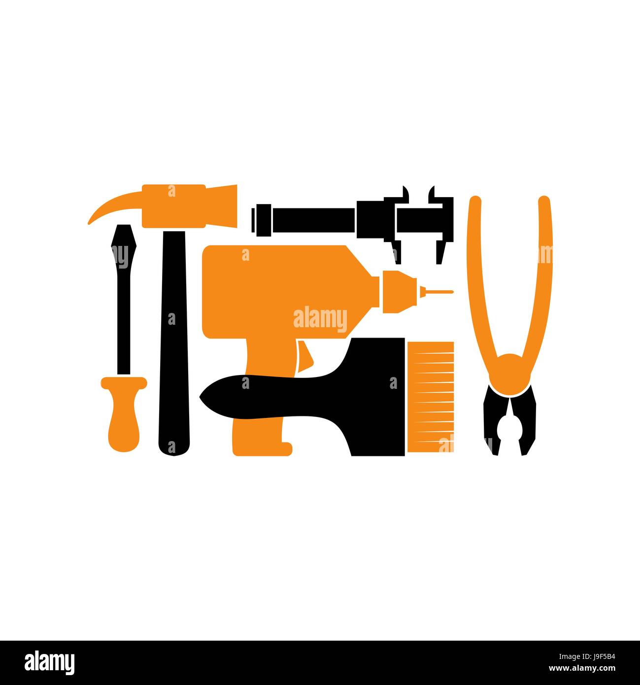 Repair logo. Repairs Tool emblem. Instrument sign. Industrial locksmith ...