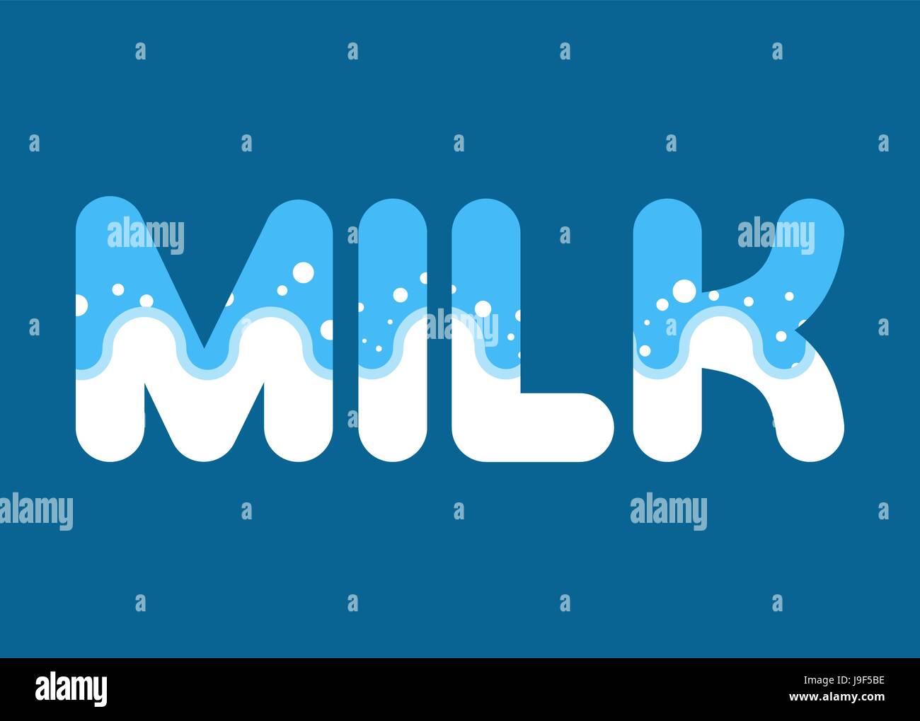 Milk text logo. dairy letters on blue background Stock Vector Image ...