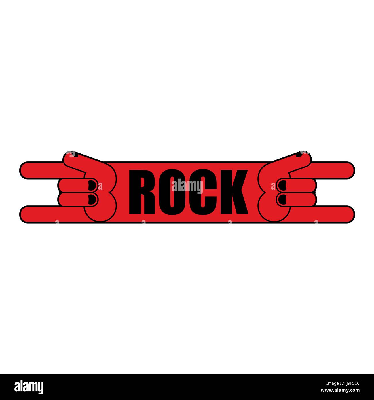 Rock hand symbol of music. Rock and roll emblem isolated Stock Vector ...
