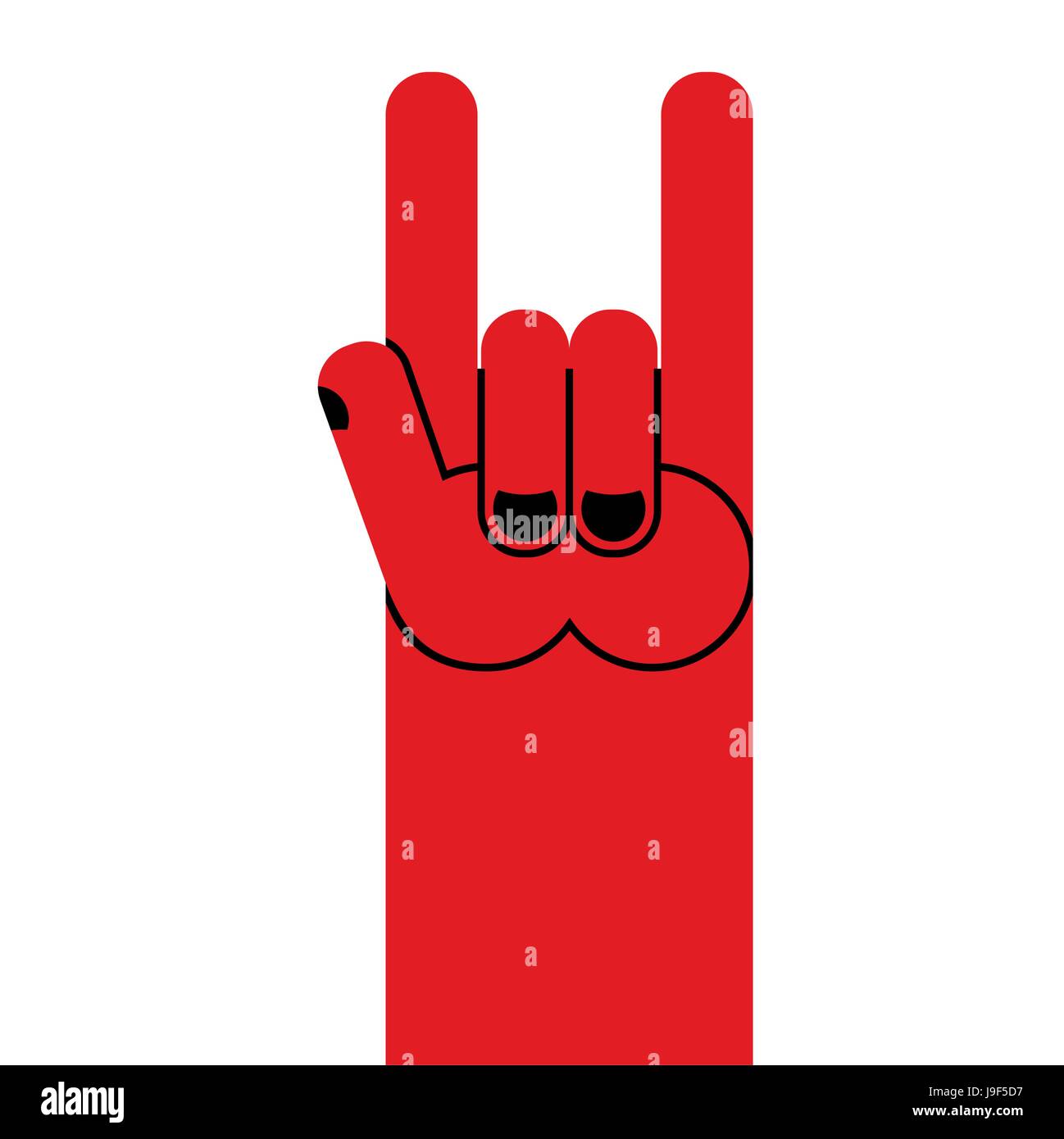 Rock hand symbol of music. Rock and roll emblem isolated Stock Vector ...