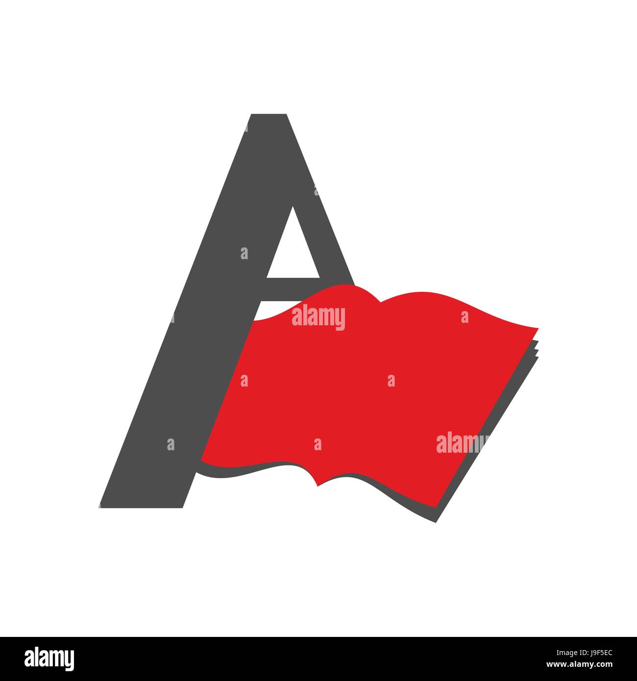 Letter A logo. Book emblem. Abstract sign for library or bookstore ...