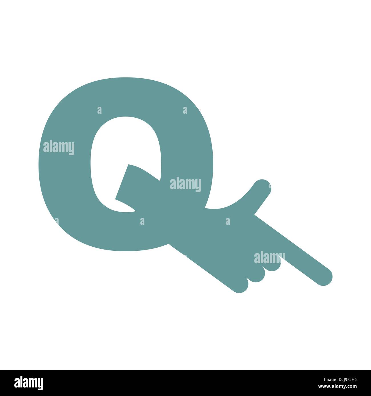 Q letter hand isolated. Forefinger lettering on white bacgkround Stock ...