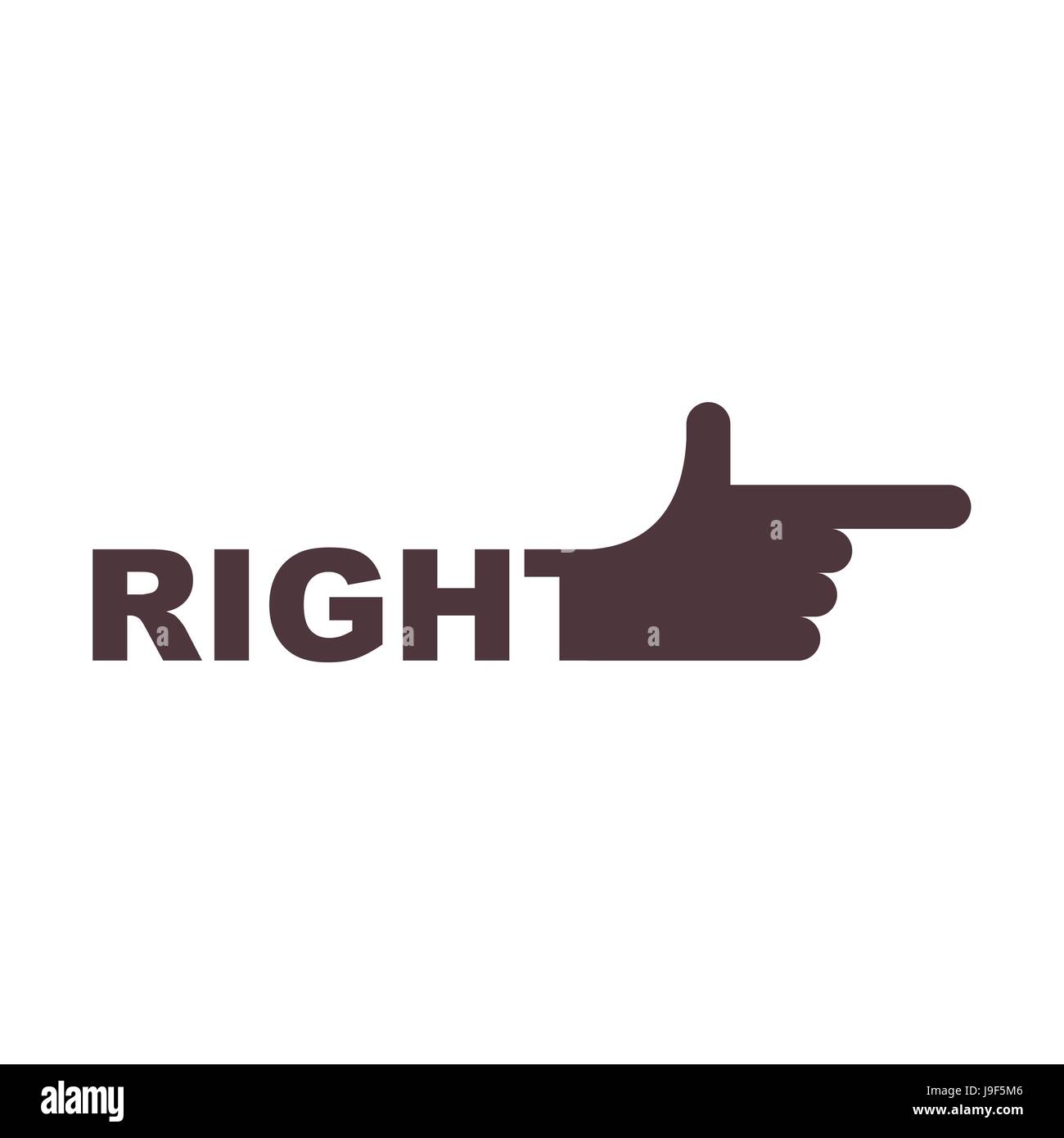 Hand pointer right. Direction of route finger isolated Stock Vector ...