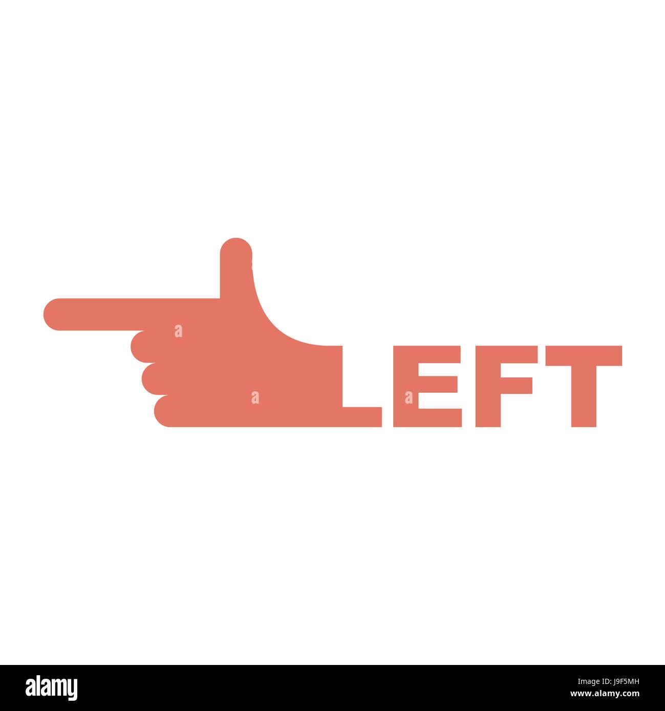 Hand pointer left. Direction of route finger isolated Stock Vector ...