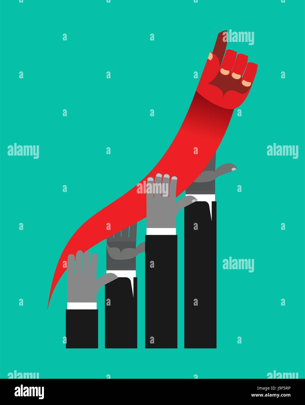 Business competition. Business graph of growth rates. Competitors hands ...