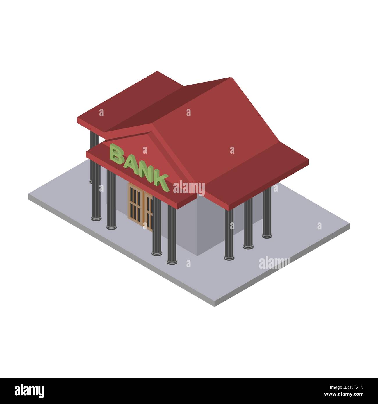 Bank building Isometric isolated. Financial building on white ...