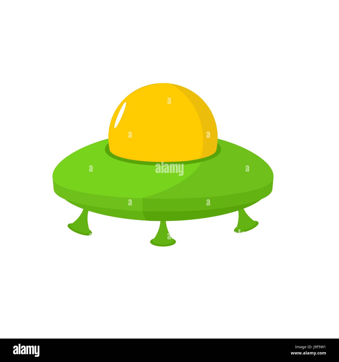 UFO isolated. Flying saucer on white background. Space transport for ...
