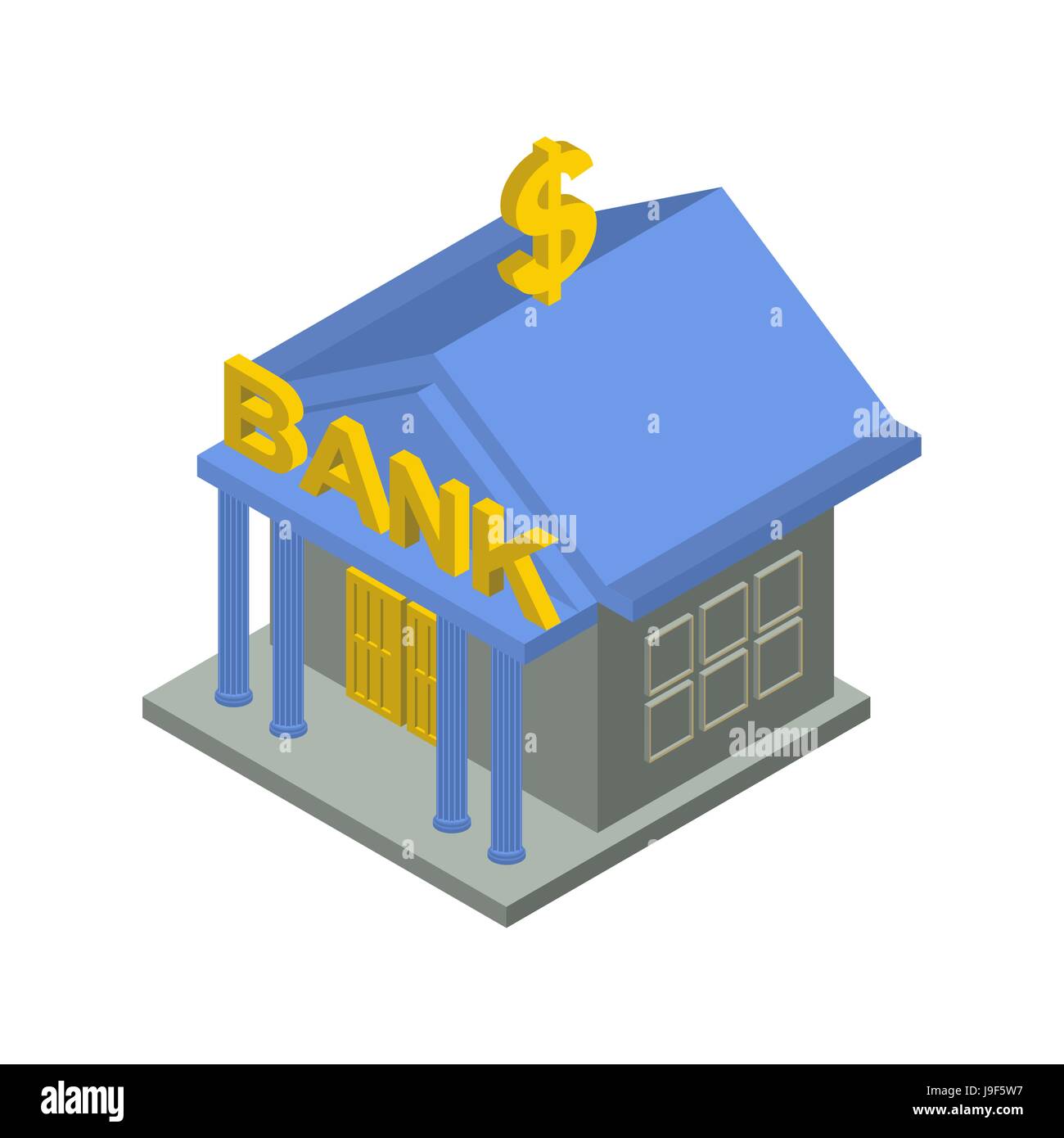 Bank building Isometric isolated. Financial building on white ...